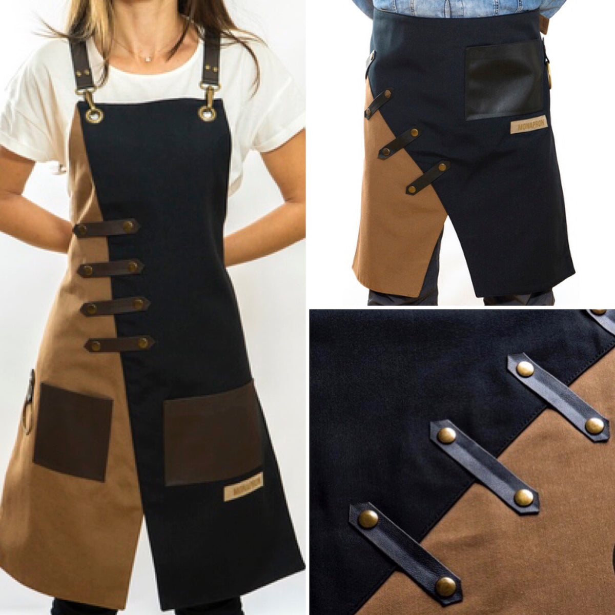 Apron,Adjustable W/Straps Extra Pocket Design Apron-for men and women ...